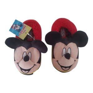 Disney | Shoes | Disney Mickey Mouse Slippers Kids Size 9 Red Black ...